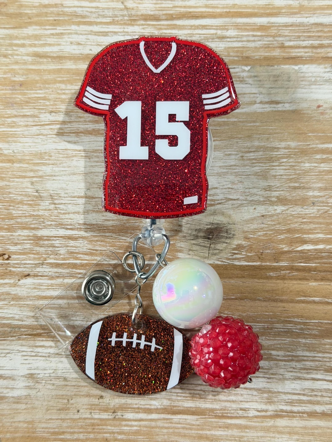 Football NUMBER 15 Badge Reel Jersey Style Football - Etsy
