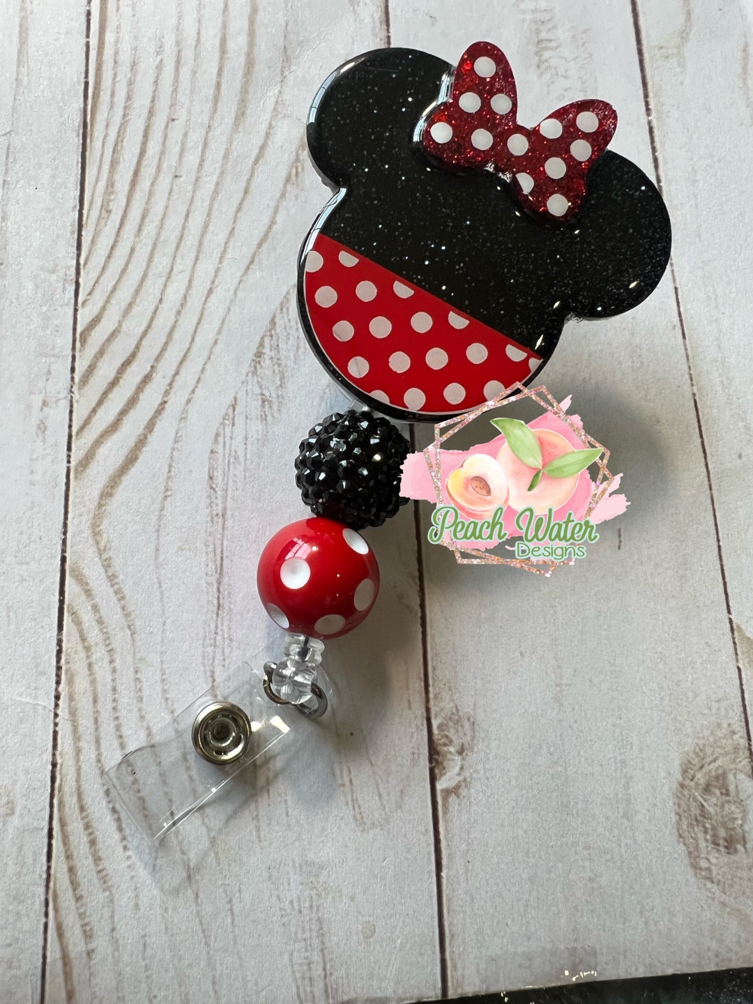Minnie Mouse Head Badge Clip Teacher Lanyard Nurse Teacher - Etsy