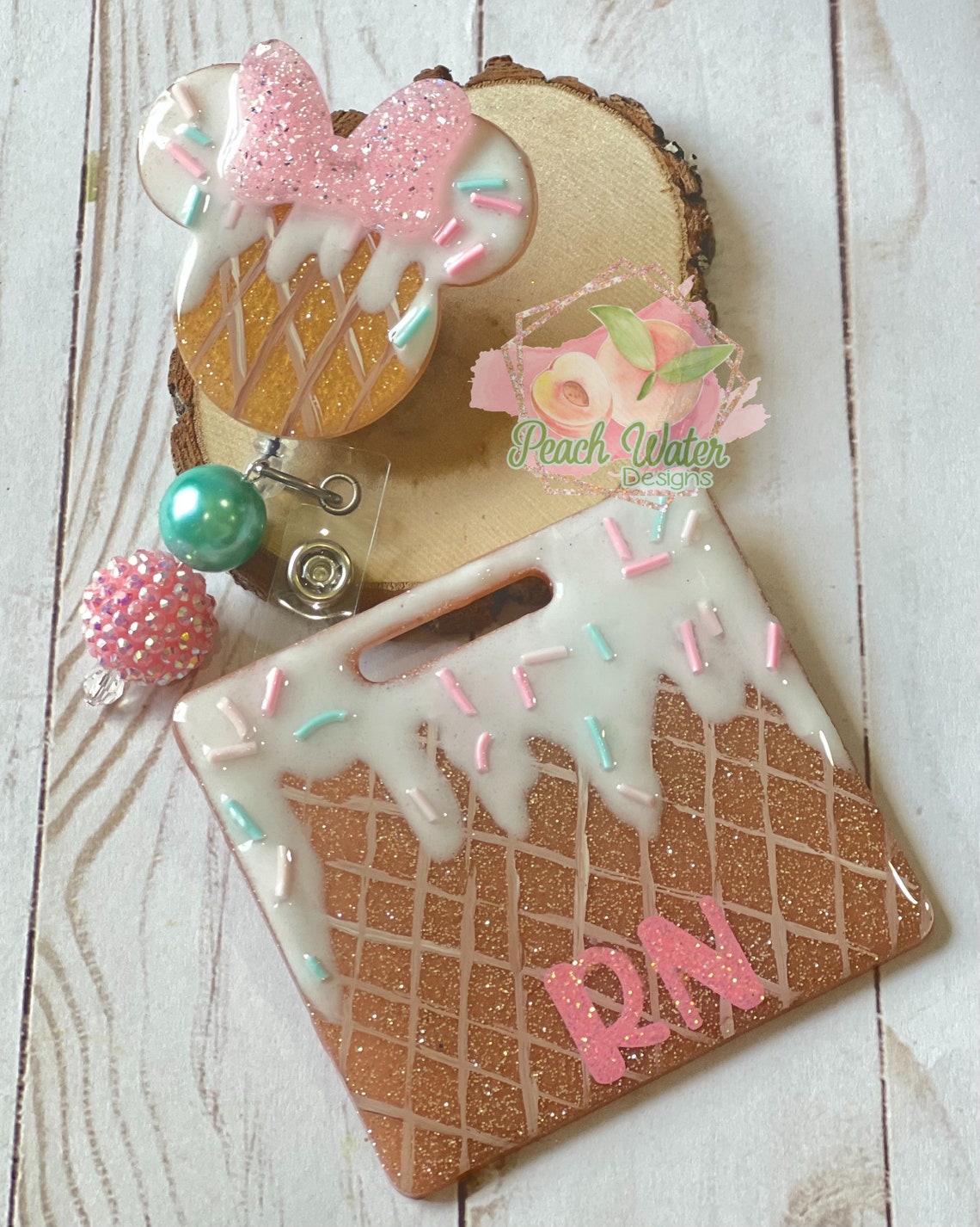 Ice Cream Cone Badge Buddy. Matches Badge Reel Lanyard Nurse Teacher - Etsy