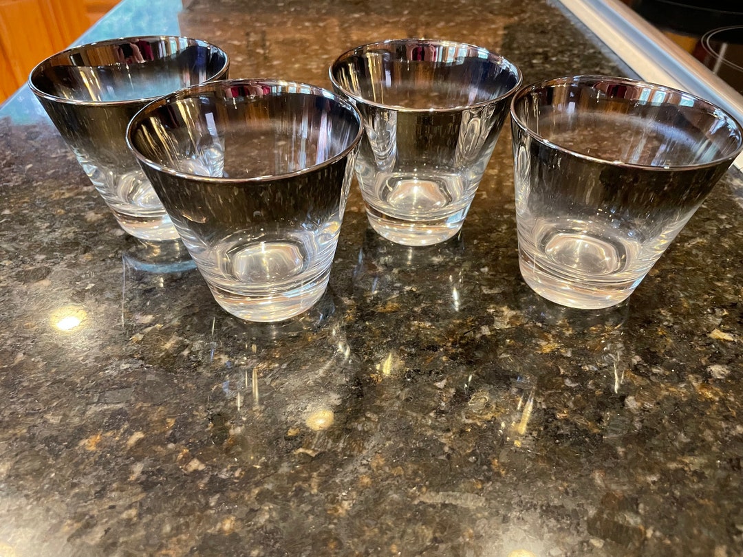 Vitreon Queens Lusterware MCM Vintage Silver Fade Ombré Effect Whiskey ...