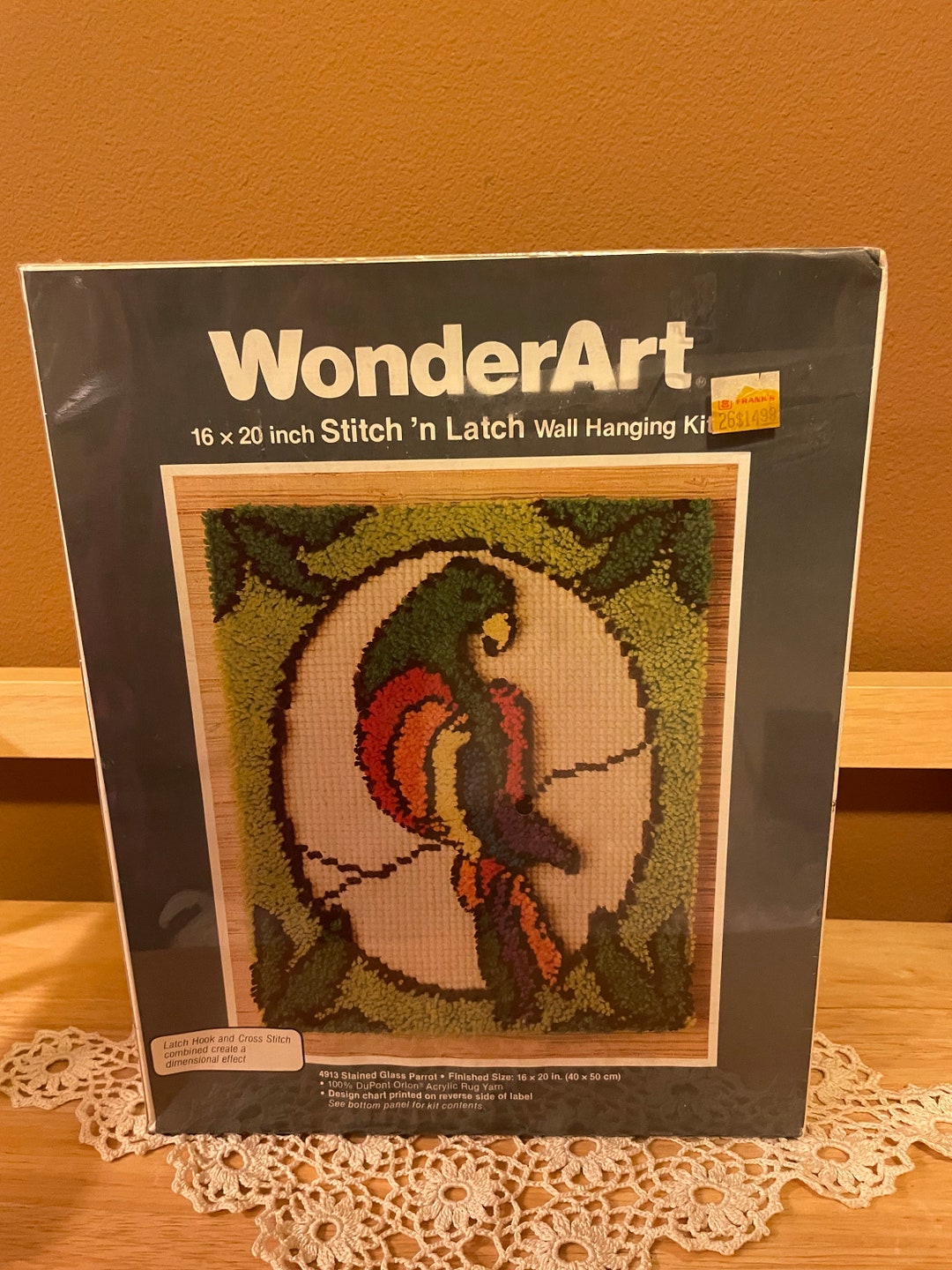 Vintage Latch Hook Kit / NIB / New Old Stock / Parrot / Stained Glass ...