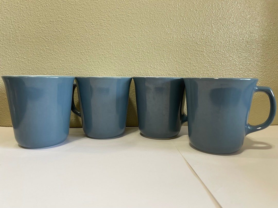 Vintage - Discontinued Pyrex D Handle Coffee Mugs in Steel Blue - Etsy
