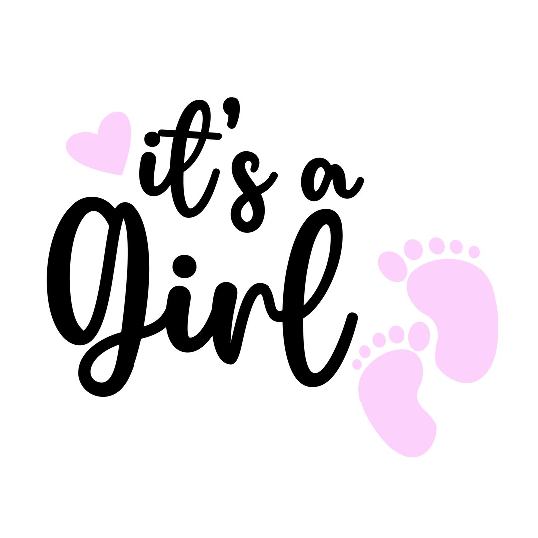 It's a Girl SVG Pink Nursery Clipart It's a Girl PNG Digital Download ...