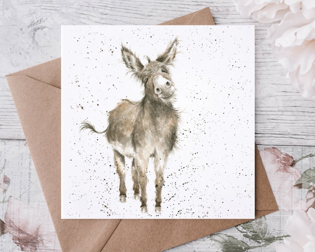 Wrendale Donkey Blank Card gentle Jack a Happy Handsome Donkey, Buy 6 ...
