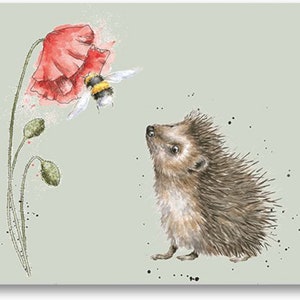 Wrendale Hedgehog Postcard busy as a Bee - Etsy