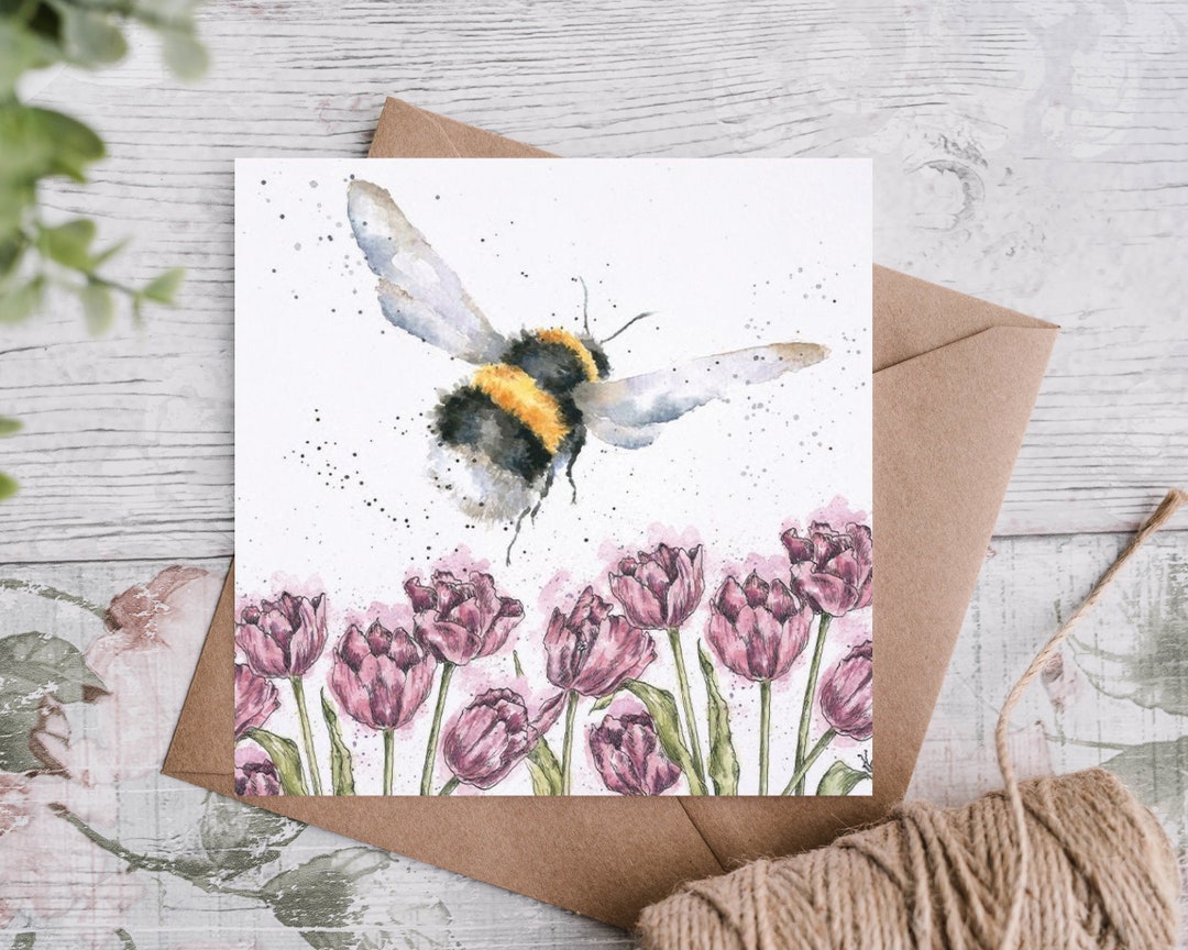 Wrendale Bee Card, Flight of the Bumblebee, Blank Inside 15cm X 15cm - Etsy