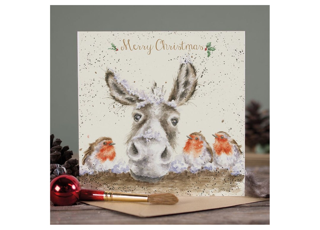 Christmas Donkey Card, Gold Foil Detail, the Christmas Donkey Donkey ...