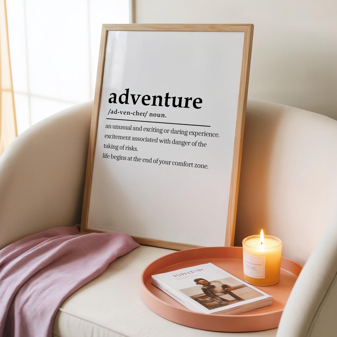 Adventure Definition Print, Home Wall Art, A4 A5 PDF - Etsy