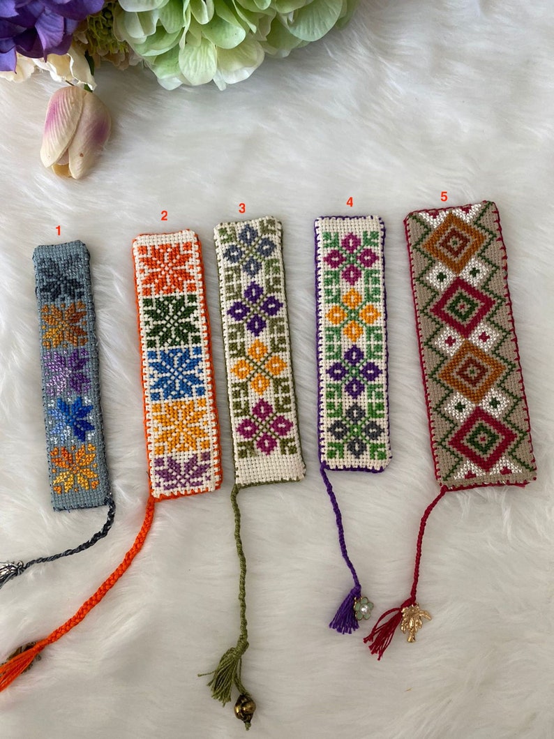 Handmade Embroidered Bookmarks - Etsy