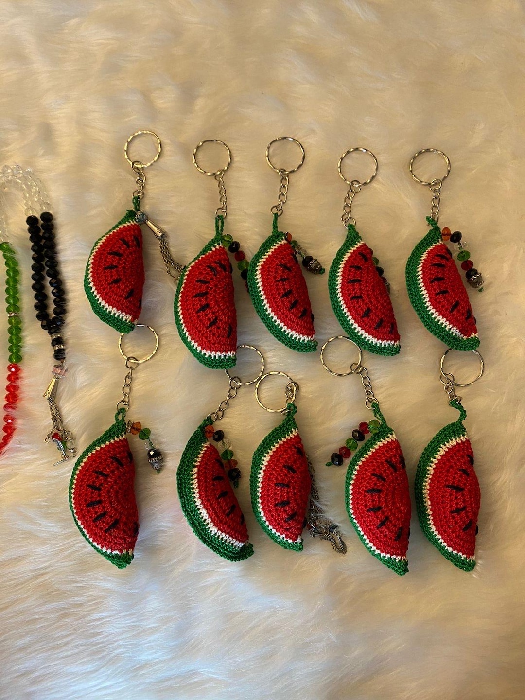 Handmade Crochet Watermelon Keychains - Etsy