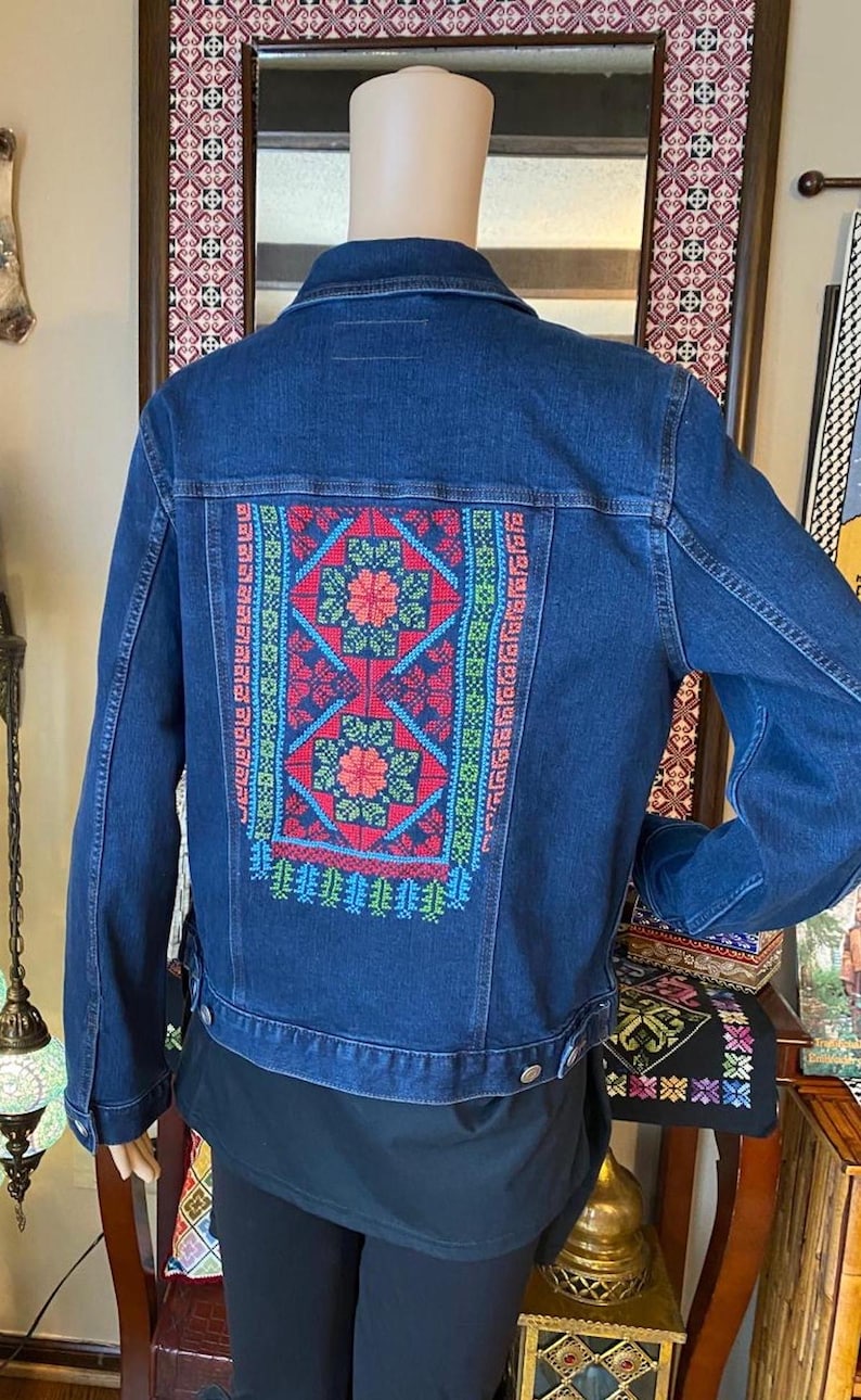 Hand Embroidered Tatreez Denim Jackets - Etsy