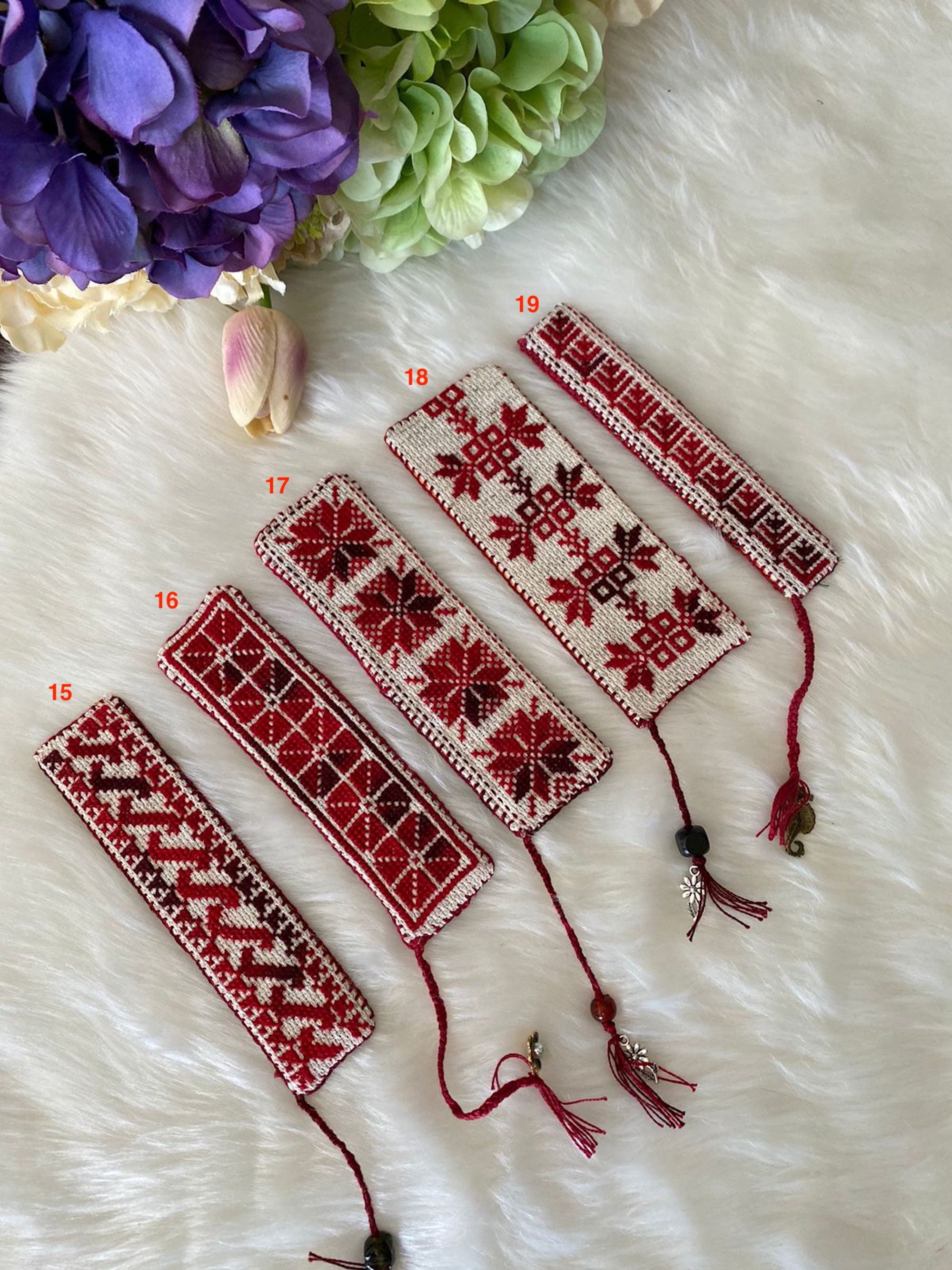 Handmade Embroidered Bookmarks - Etsy