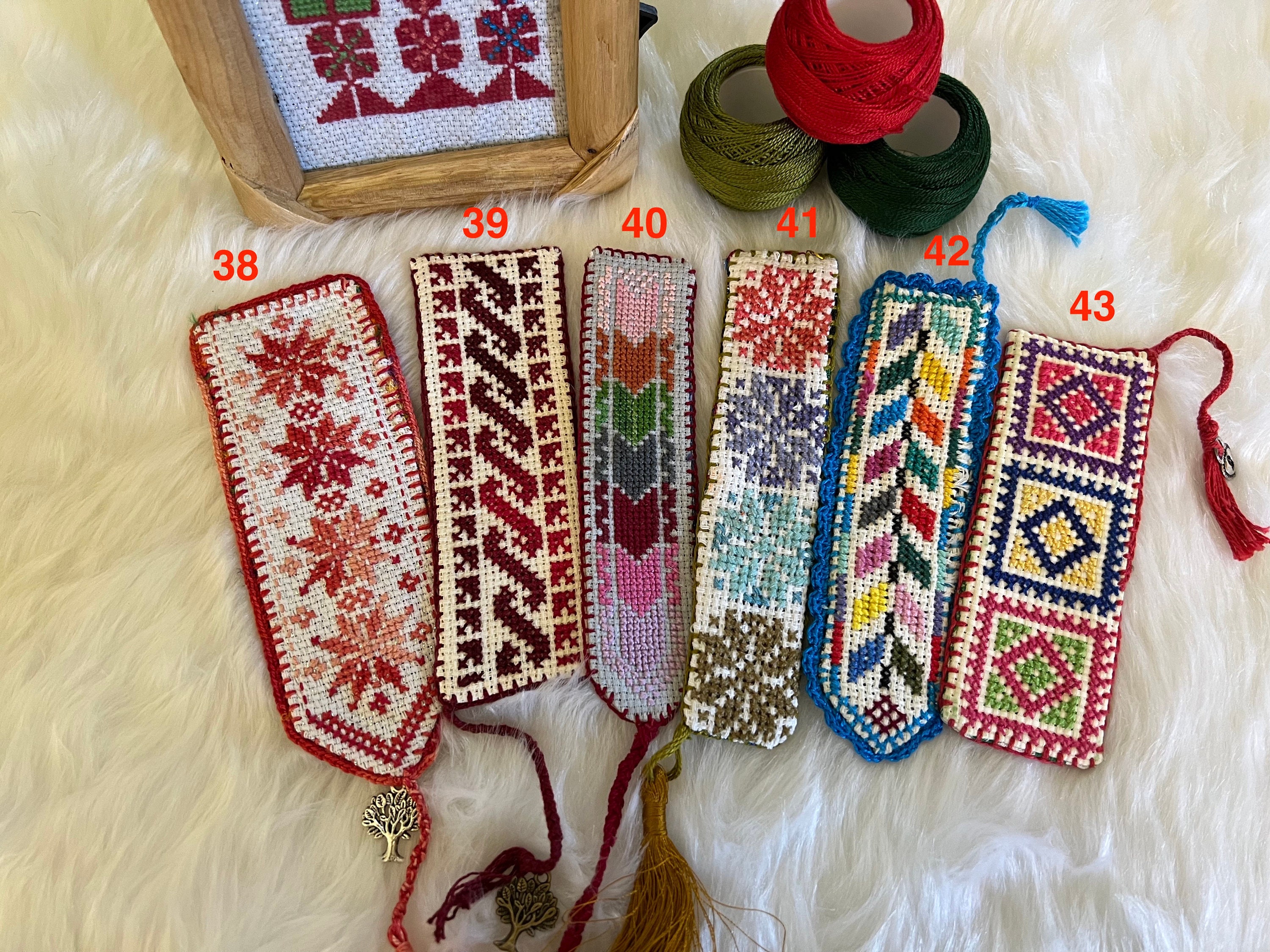 Handmade Embroidered Bookmarks - Etsy