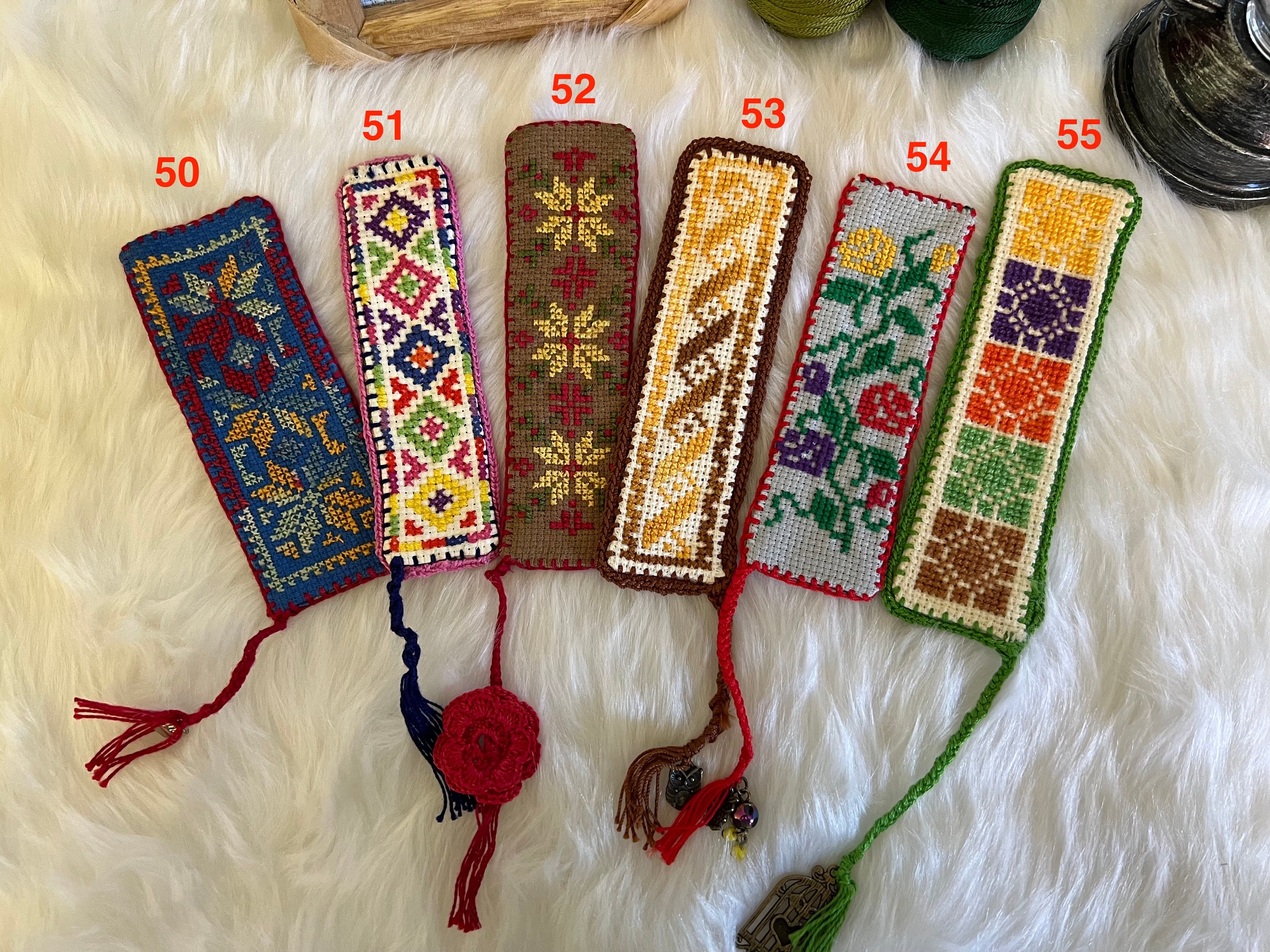 Handmade Embroidered Bookmarks - Etsy