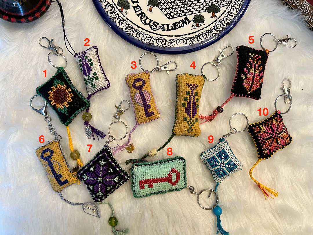Handmade Palestinian Tatreez Keychains - Etsy