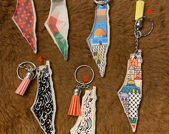 Customizable Palestine Map Keychain Handmade Any Color Made of Resin - Etsy