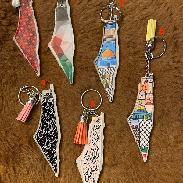 Palestine Map Keychain - Etsy