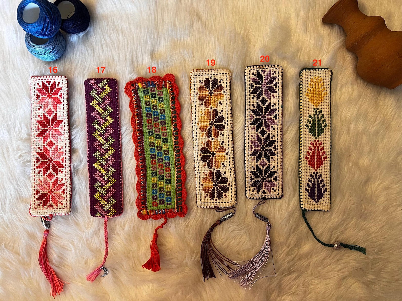 Handmade Embroidered Bookmarks - Etsy