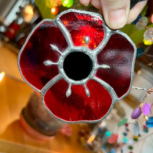 Stained Glass Poppy Suncatcher … Remembrance Poppy - Etsy UK