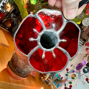 Stained Glass Poppy Suncatcher … Remembrance Poppy - Etsy UK