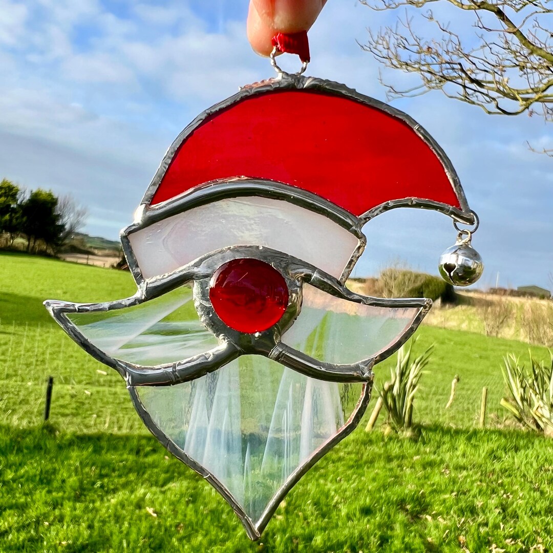 Stained Glass Santa/father Christmas Tree Decoration - Etsy