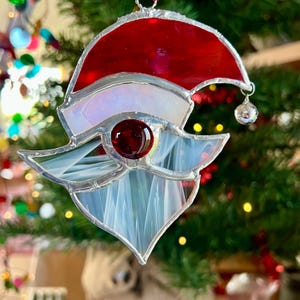 Stained Glass Santa/father Christmas Tree Decoration - Etsy