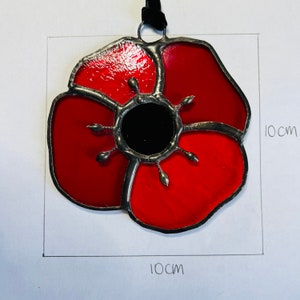 Stained Glass Poppy Suncatcher … Remembrance Poppy - Etsy UK