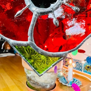 Stained Glass Poppy Heart Suncatcher … Remembrance Poppy - Etsy UK