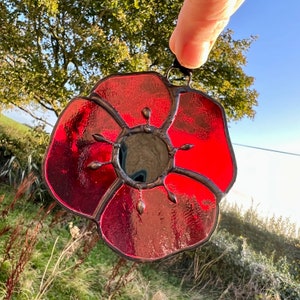 Stained Glass Poppy Suncatcher … Remembrance Poppy - Etsy UK
