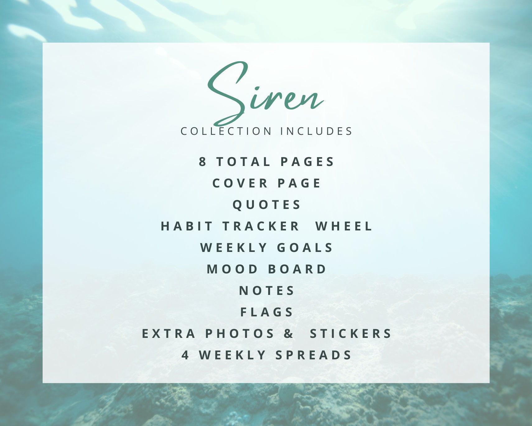 SIREN Monthly Printable Sticker Kit August Journal Kit Siren, Mermaid ...