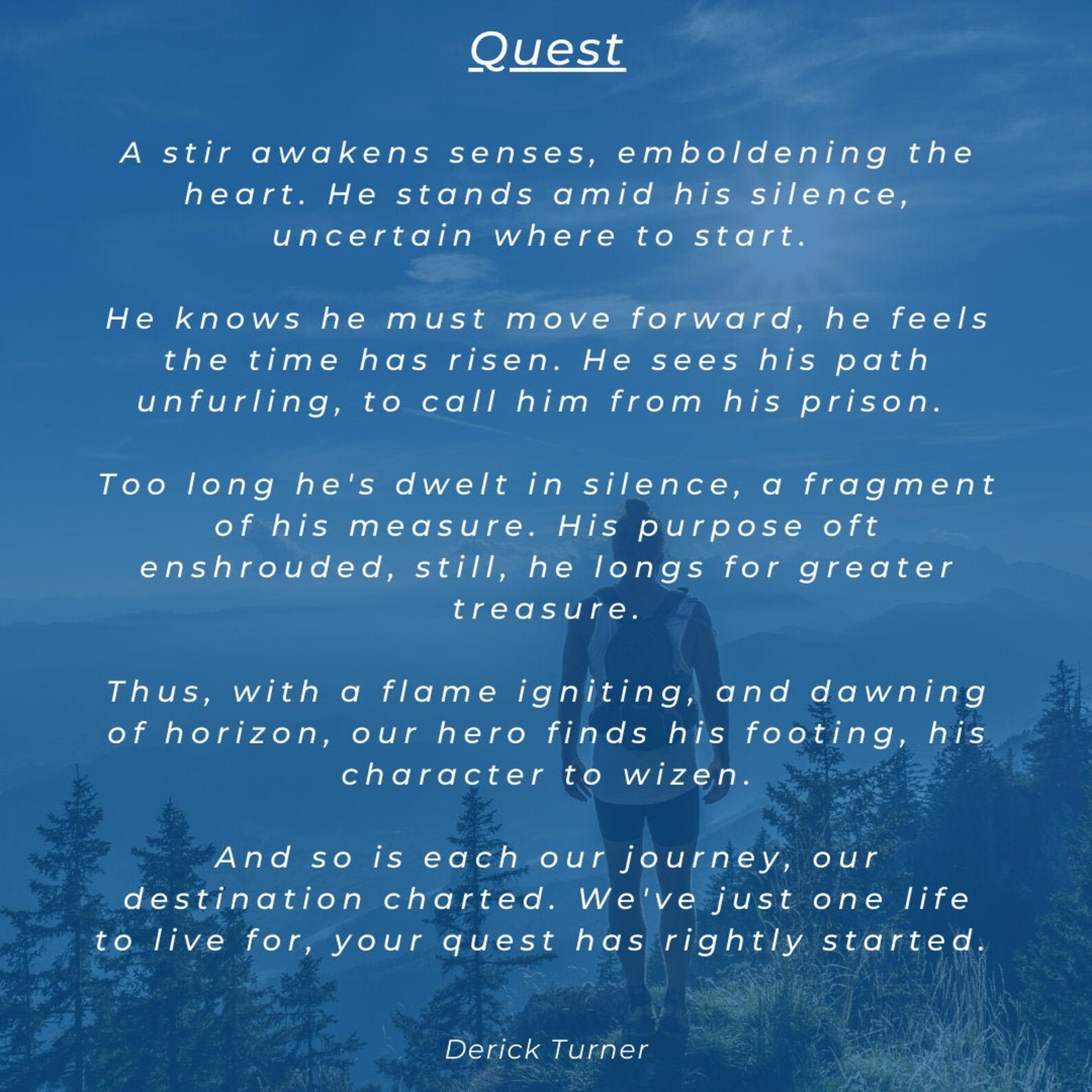 Quest - (1080 X 1080 Px) Derick Turner Poem Digital Art Printable - Etsy