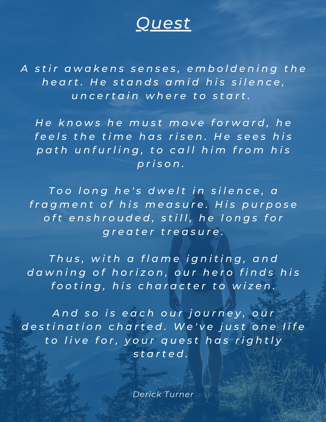 Quest 8.5 X 11 Derick Turner Poem Digital Art Printable - Etsy