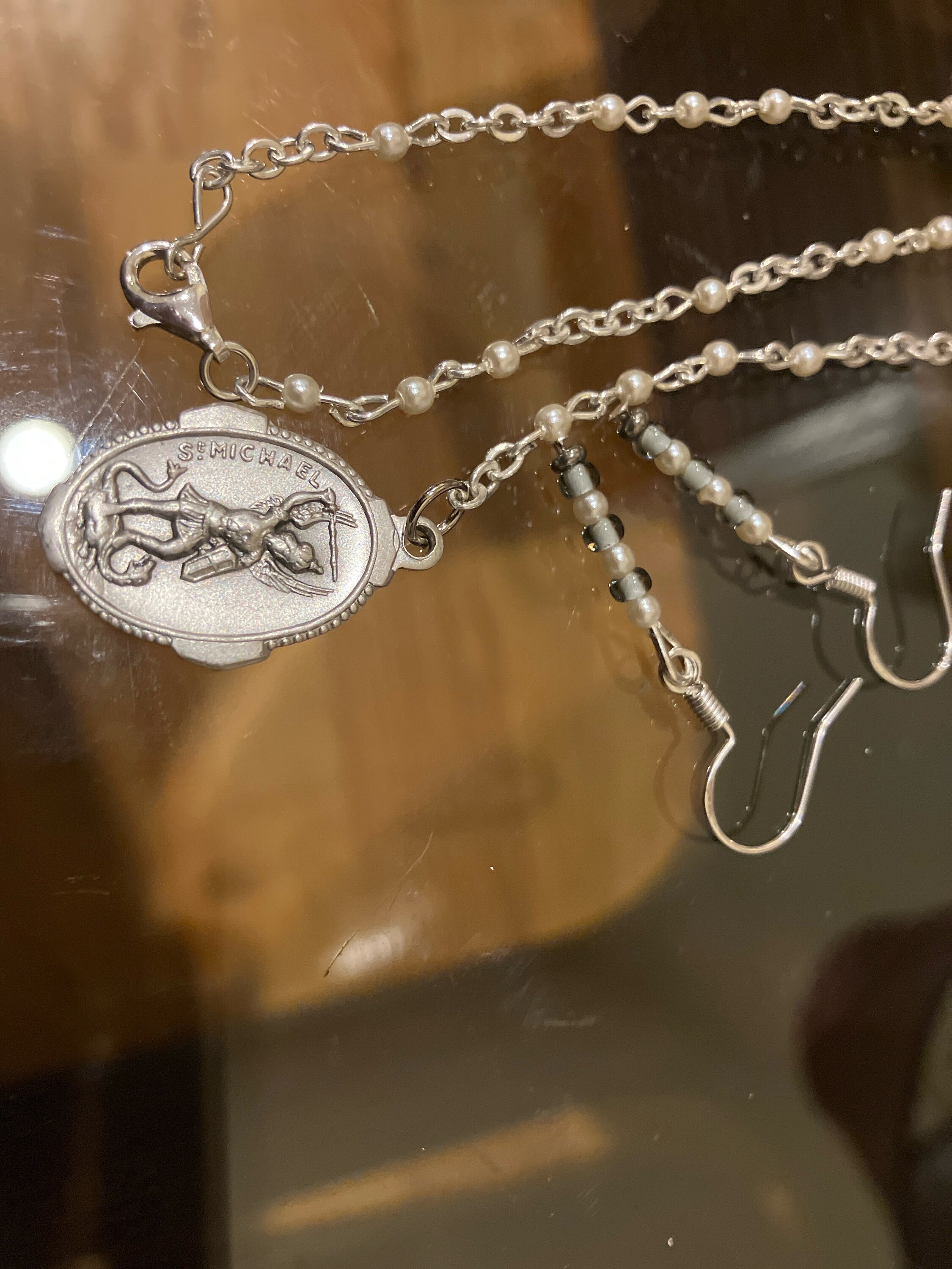 Tiny Culture Pearls St Michael Chaplet With Matching Earrings - Etsy