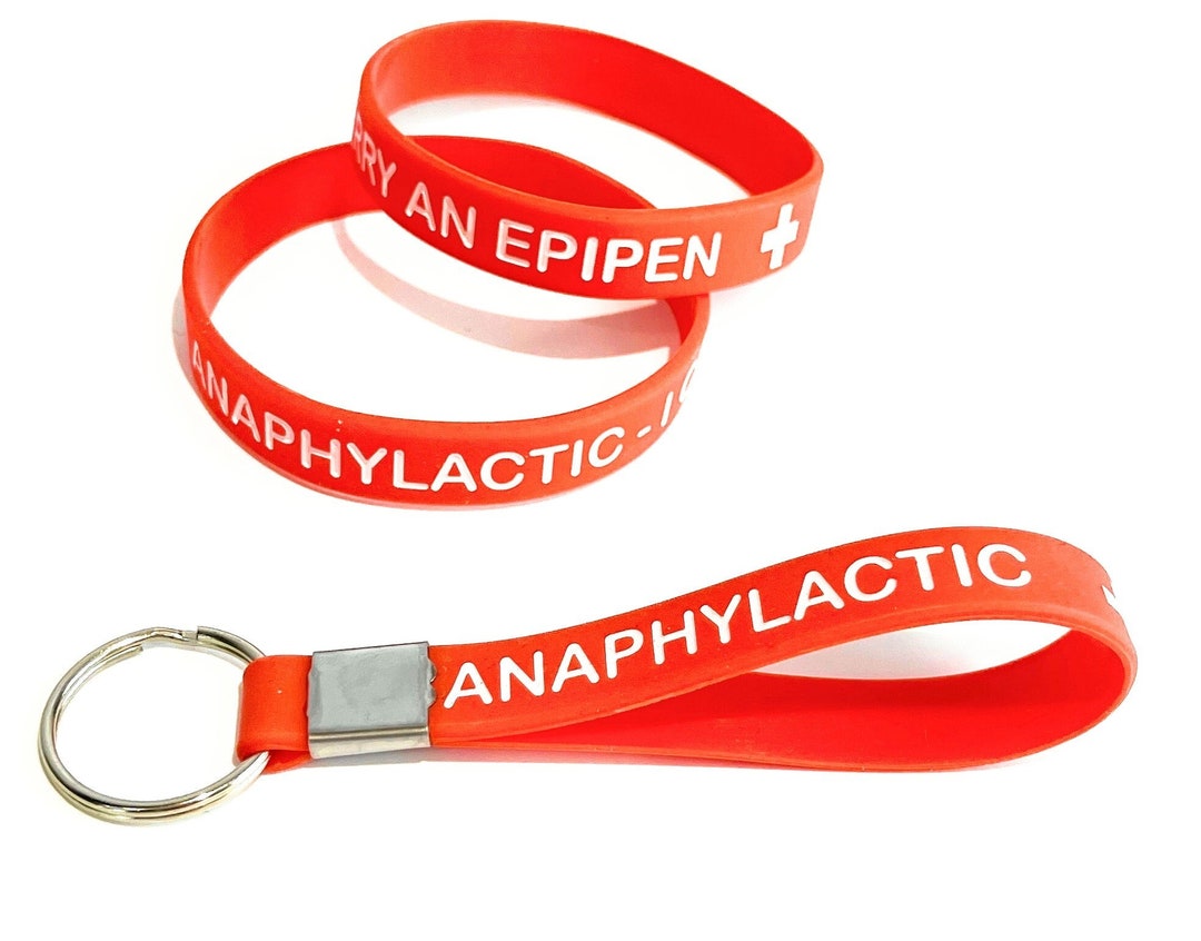 Anaphylactic I Carry an Epipen Bracelet and Keyring Set Anaphylaxis ...