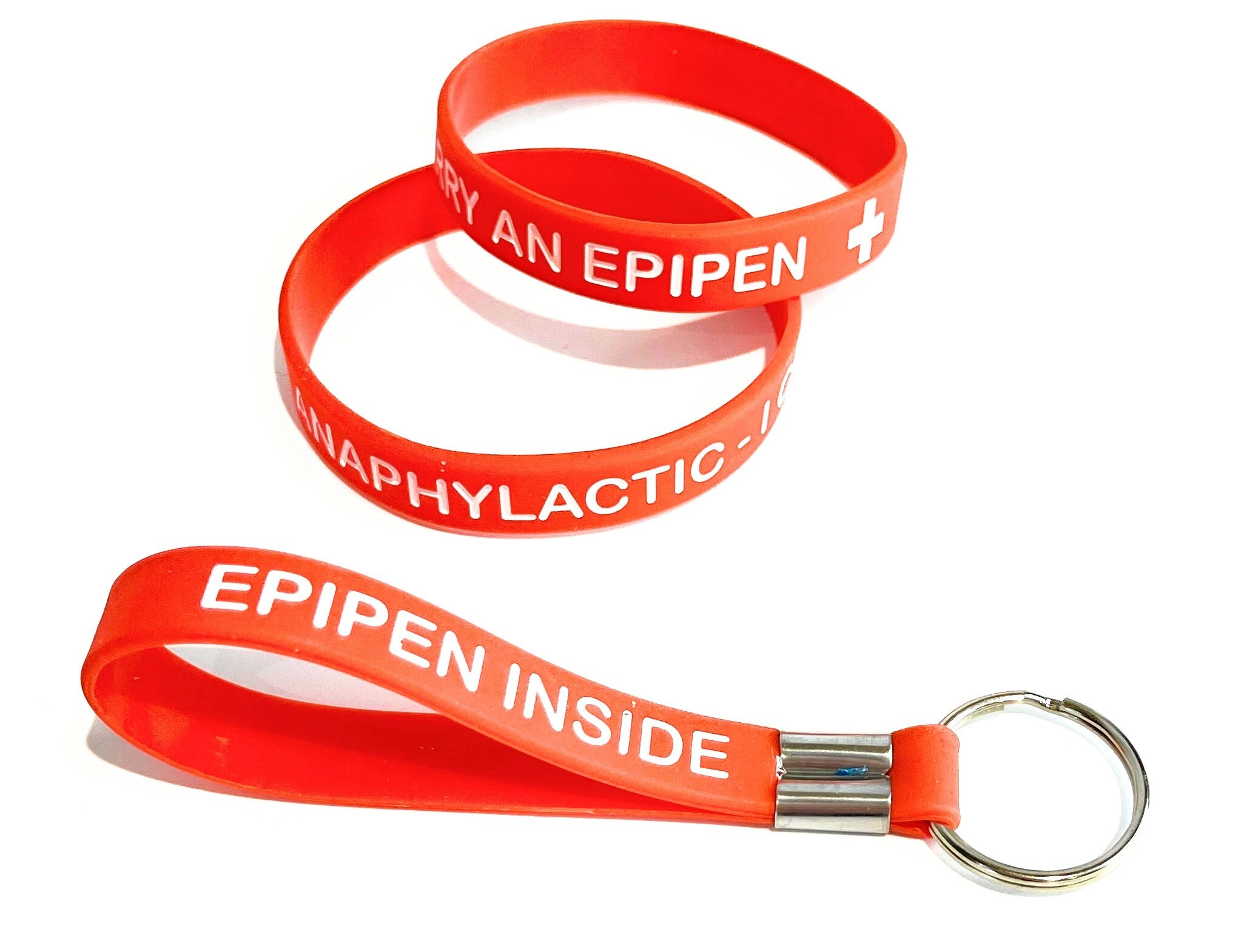 Anaphylactic I Carry an Epipen Bracelet and Keyring Set Anaphylaxis ...