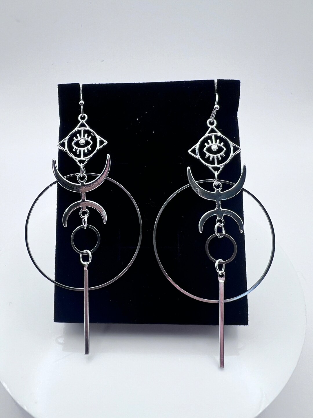 Vintage Boho Style Moon Hook Evil Eye Drop Earrings! - Etsy