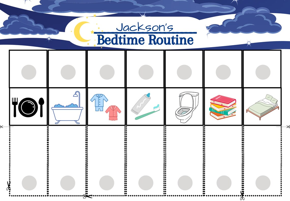 Daily Routine Schedule With Morning, Bedtime, or Daily Routine Visual ...