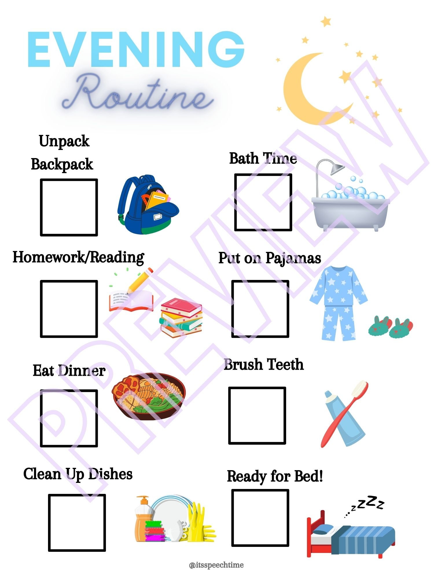 Morning and Evening Routines, To-do List Bundle for Kids, Can Be ...