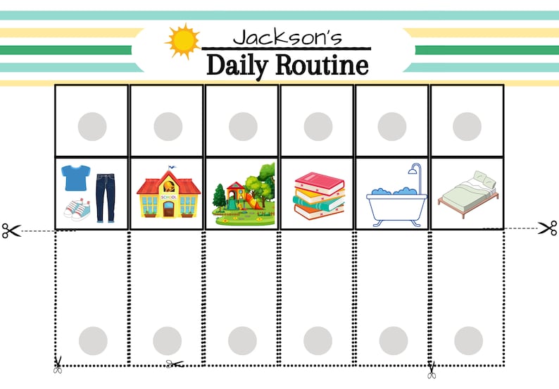 Daily Routine Schedule With Morning, Bedtime, or Daily Routine Visual ...