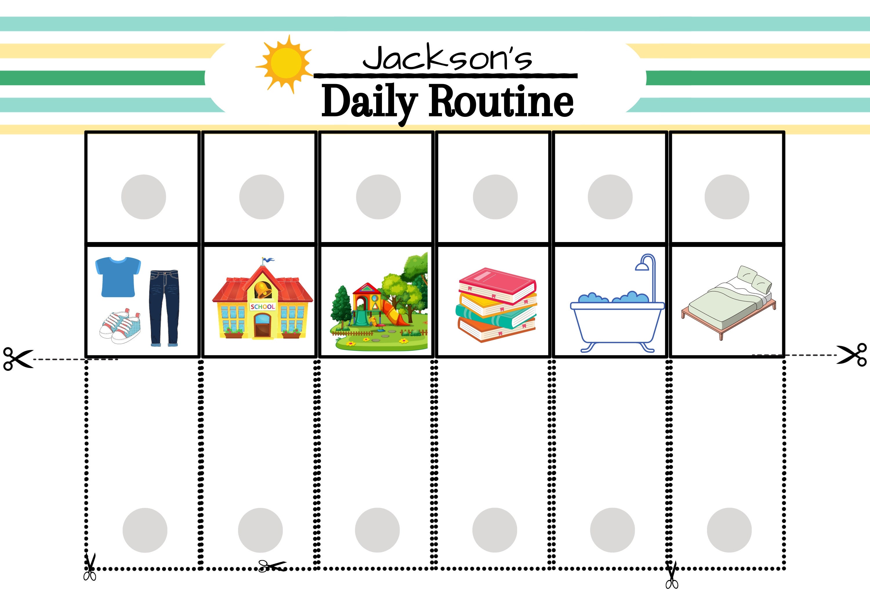 Daily Routine Schedule With Morning, Bedtime, or Daily Routine Visual ...