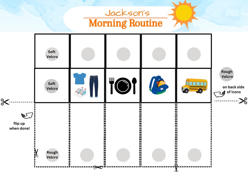Daily Routine Schedule With Morning, Bedtime, or Daily Routine Visual ...