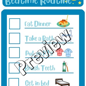 Morning and Bedtime Routine for Kids, Check List for Each Step of ...