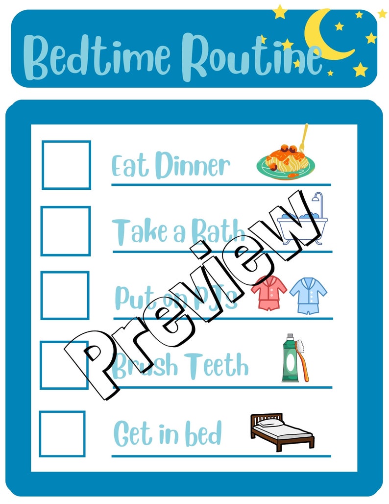 Morning and Bedtime Routine for Kids, Check List for Each Step of ...