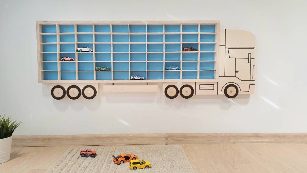 Personalized Truck Display Case for Diecast Cars, Toy Garage Organizer ...