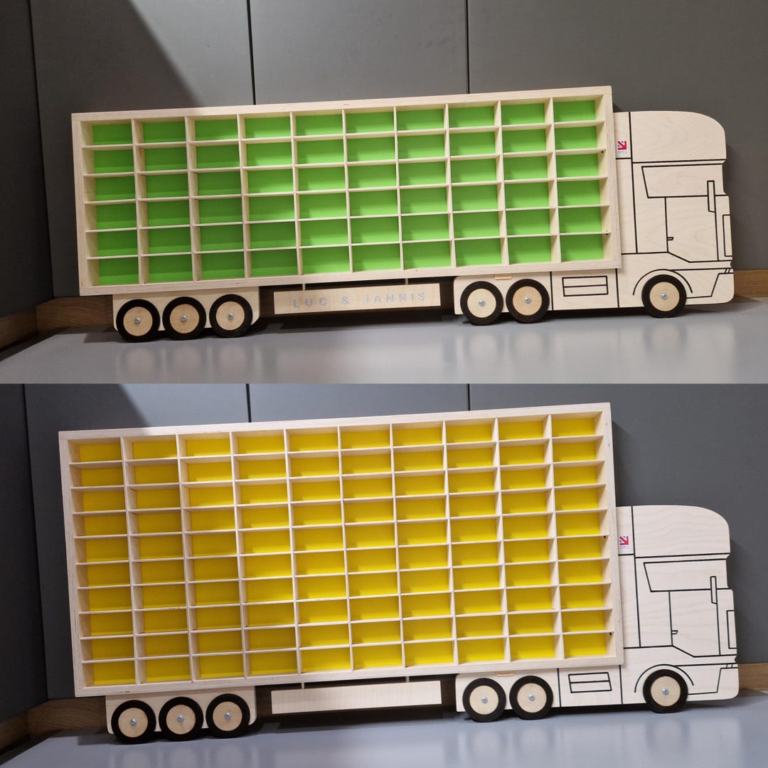 Personalized Diecast Car Display Truck, Organizer Shelf for Hot Wheels ...