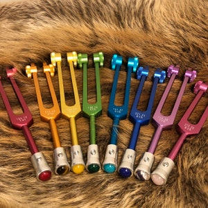 Chakra Tuning Fork Set: Gemstone Feet, Sound Healing Therapy - Etsy