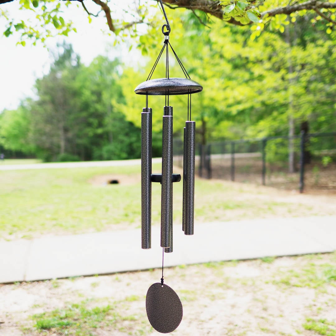 36inch Metal Wind Chimes Silver Color for Outdoors Deep Tone Meditation ...