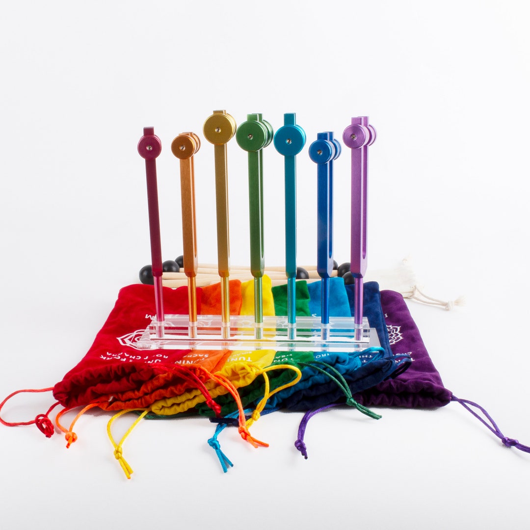 7pcs Weighted Metal Tuning Forks Set With Acrylic Base for Sound ...