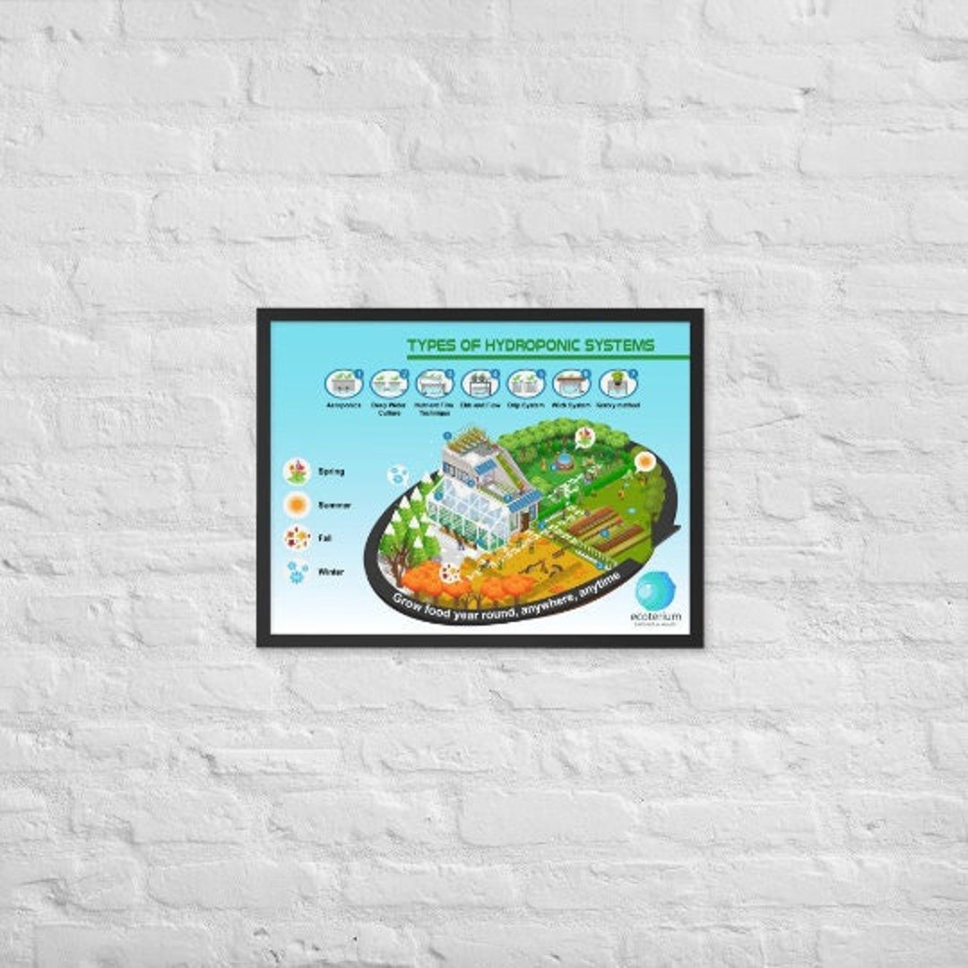 Types of Hydroponic Systems Poster, 24 X 18 Inches Framed Poster, Gift ...