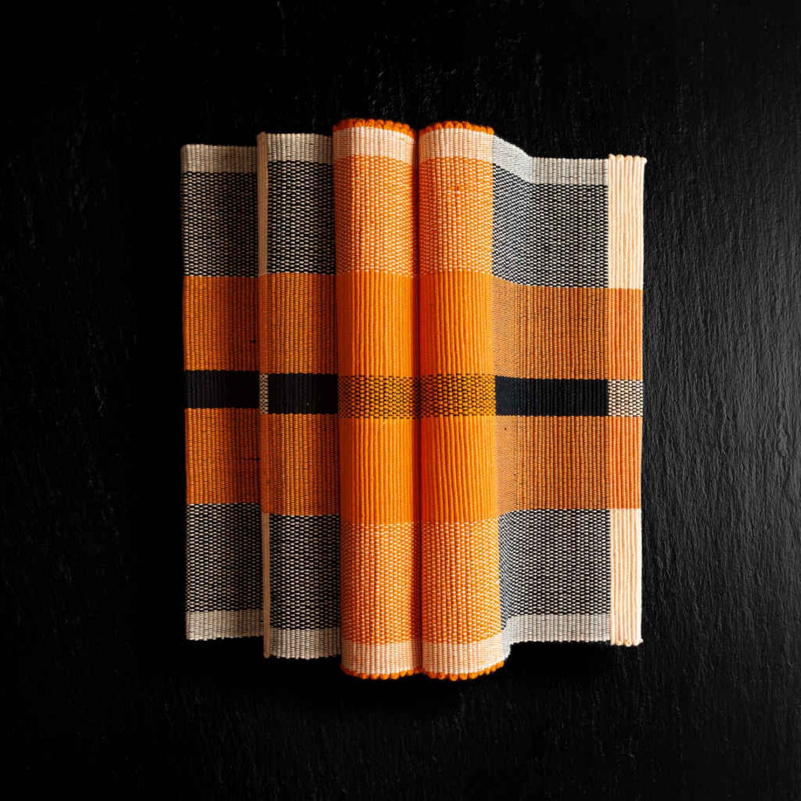 Handwoven Table Runner 100% Natural, Hand-dyed Cotton Miami Marmalade ...